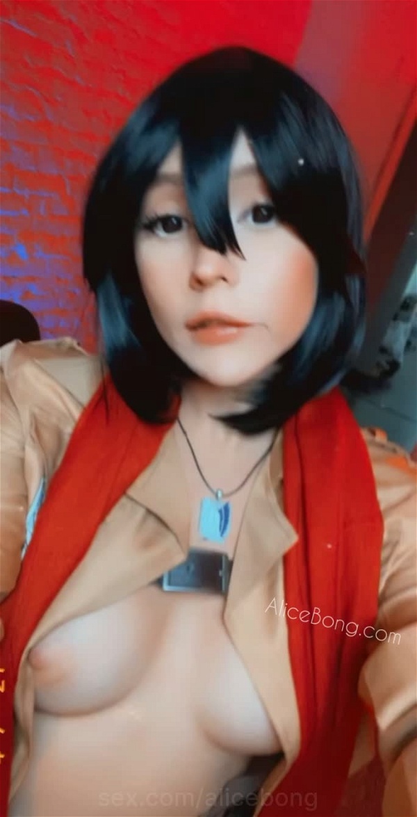 Alicebong Mikasa💋 Cosplay Big Boobs Animegirl Cute Amateur Sexy