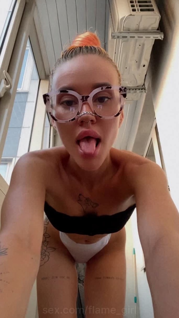 Flame Girl Me On Balcony Part 2🤩 Dance Ass Nicebody Niceass