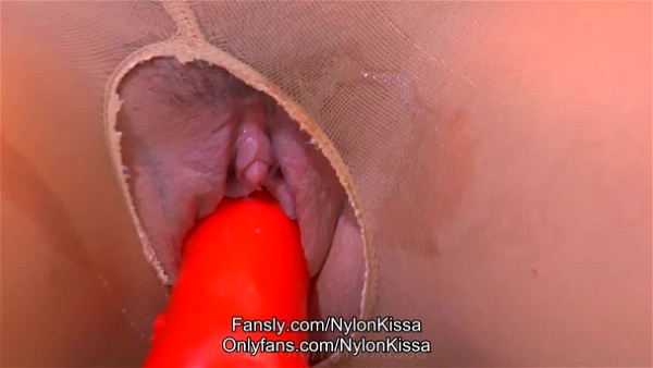 Nylonkissa Big Sweet Clit Clit Dildo Pantyhose Nylon Pussy Close Ups