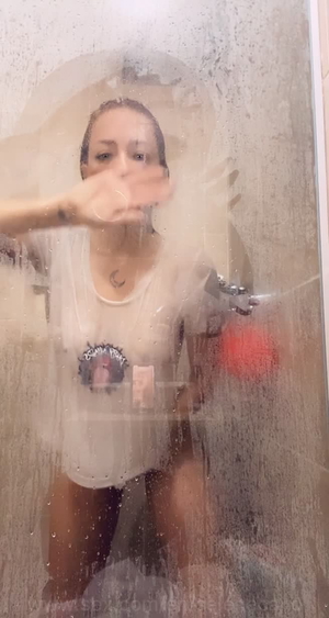 Selene Cano Shower Transforms T Shirt Reveals Everything